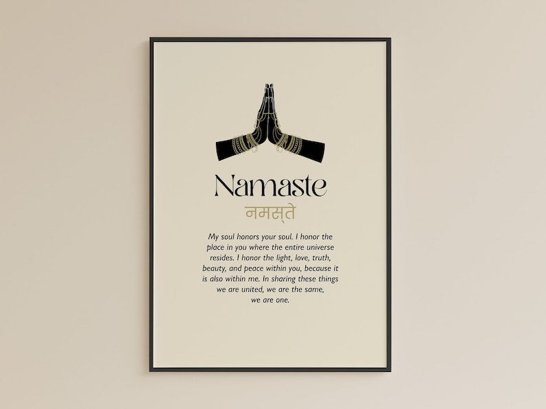 Printable Namaste Definition Poster, Namaste Quotes Print for Yoga ...