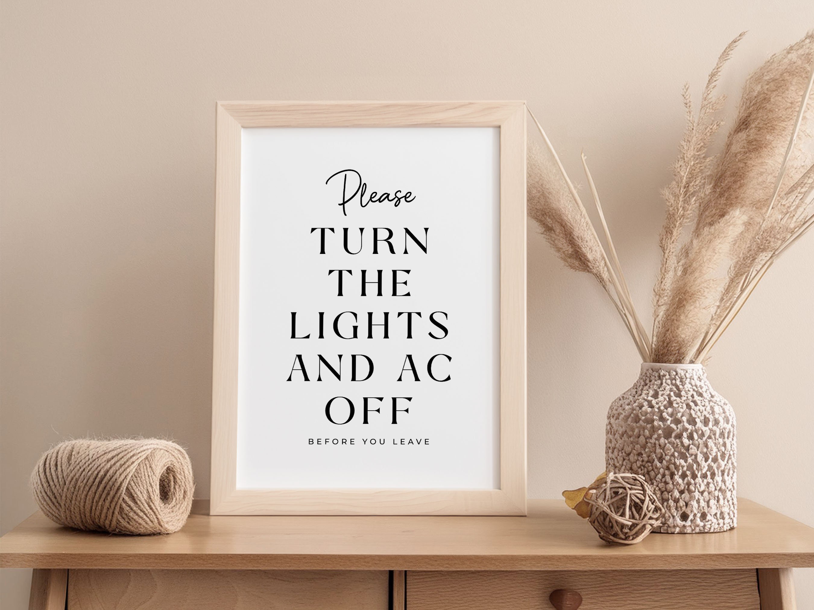 Eco-friendly Printable Sign: Please Turn the Lights and AC Off, Turn ...