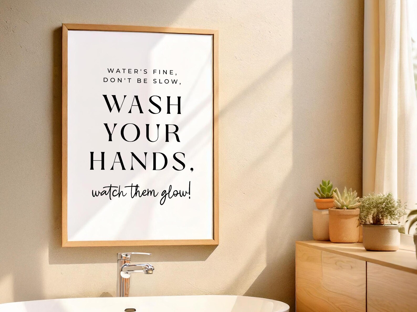 Printable Wash Your Hands Sign for Bathroom Sign Decor, Restroom Sign ...