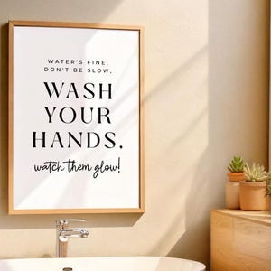 Printable Wash Your Hands Sign for Bathroom Sign Decor, Restroom Sign ...