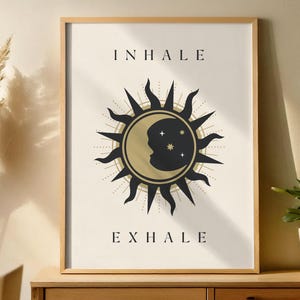 Yoga Printable Inhale Exhale, Zen Calming Decor Breathe Wall Art, Yoga ...
