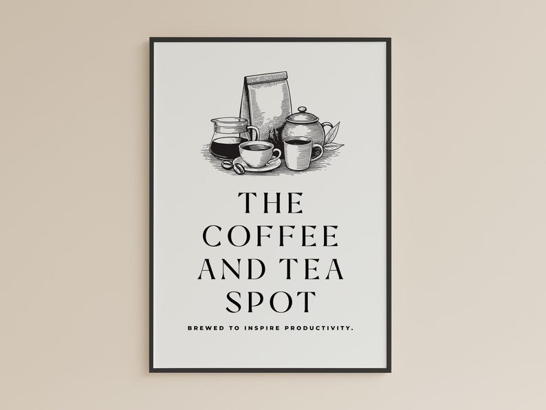 Coffee & Tea Spot Sign: Home Bar Decor Printable (digital Download) - Etsy