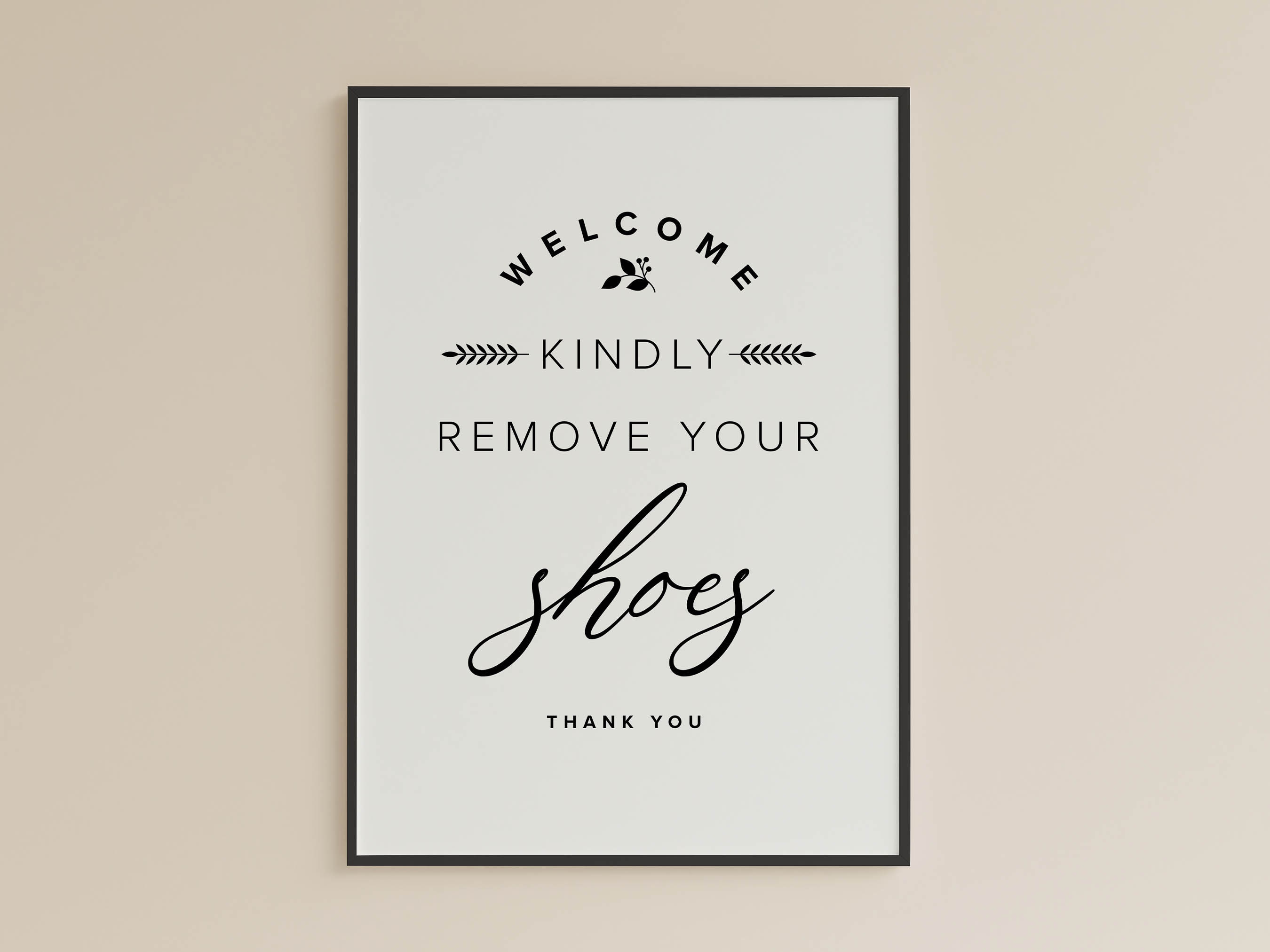 Entryway Sign Printable: Kindly Remove Your Shoes Digital Print ...