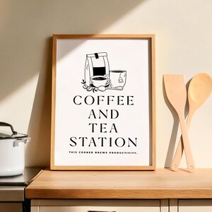 Printable Coffee and Tea Station Sign, Tea and Coffee Corner Bar, Home ...