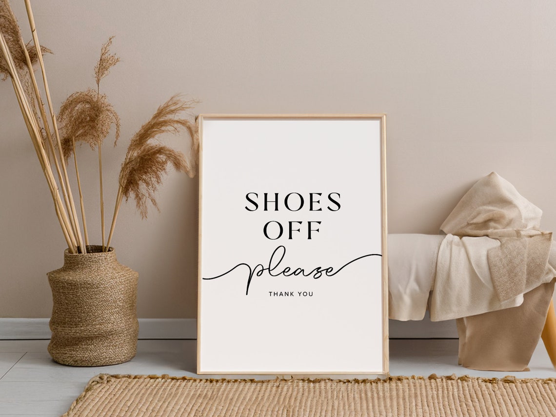 Shoes off Please Sign: Minimalist Entryway Poster (digital Download) - Etsy