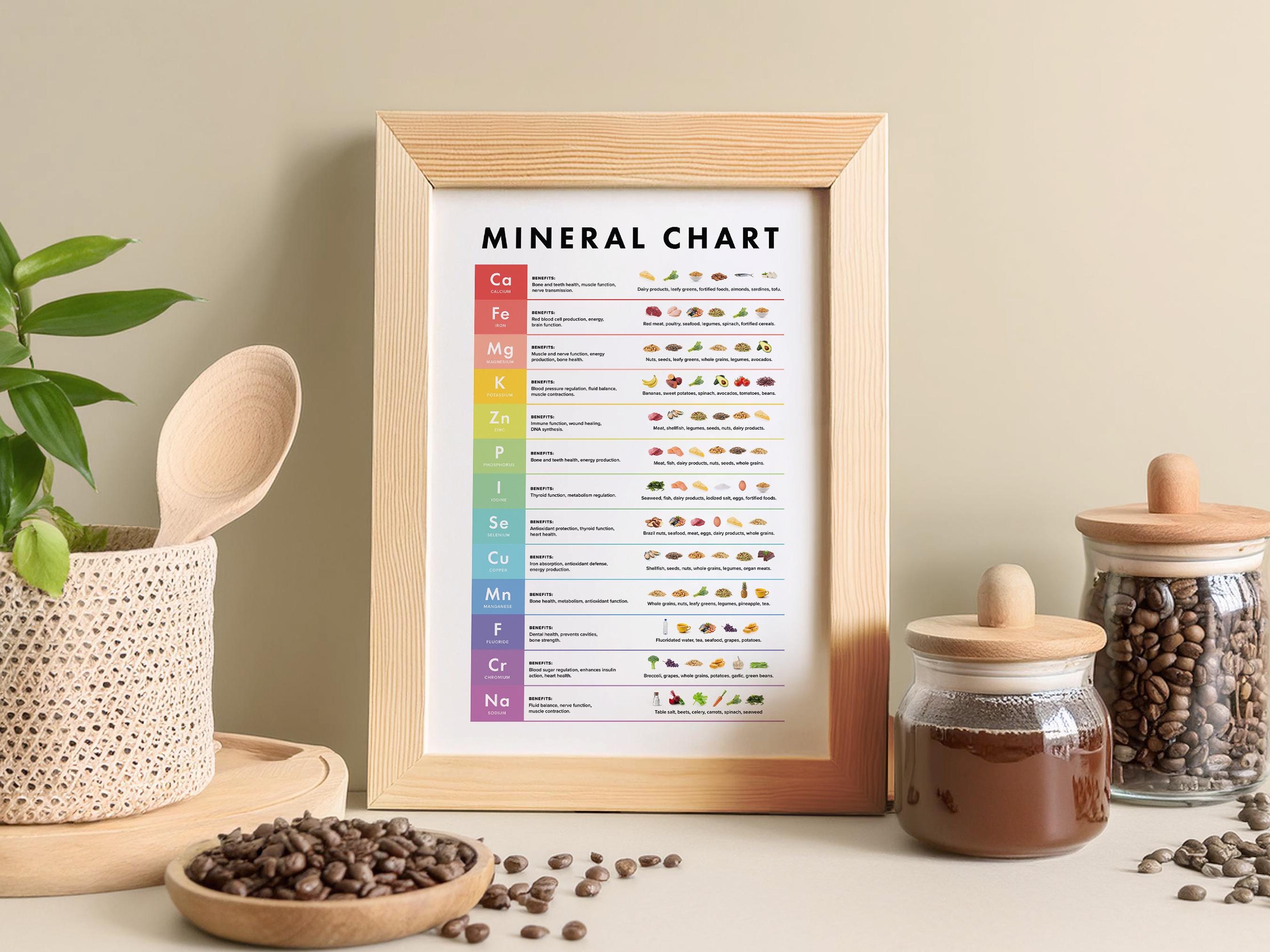 Mineral Chart Printable: Vitamins & Supplements Guide (digital Download ...