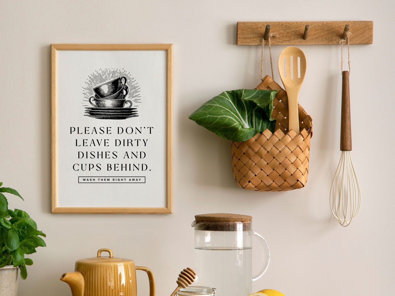 Clean up Kitchen Sign: Wash Dishes Reminder (instant Digital Download ...