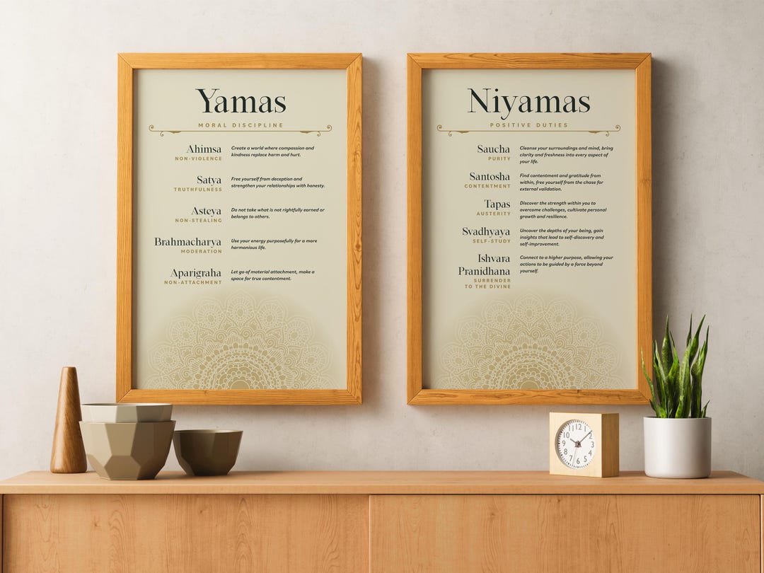 Yama Niyama Yoga Poster Set: Printable Wall Art (digital Download) - Etsy