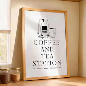 Printable Coffee and Tea Station Sign, Tea and Coffee Corner Bar, Home ...