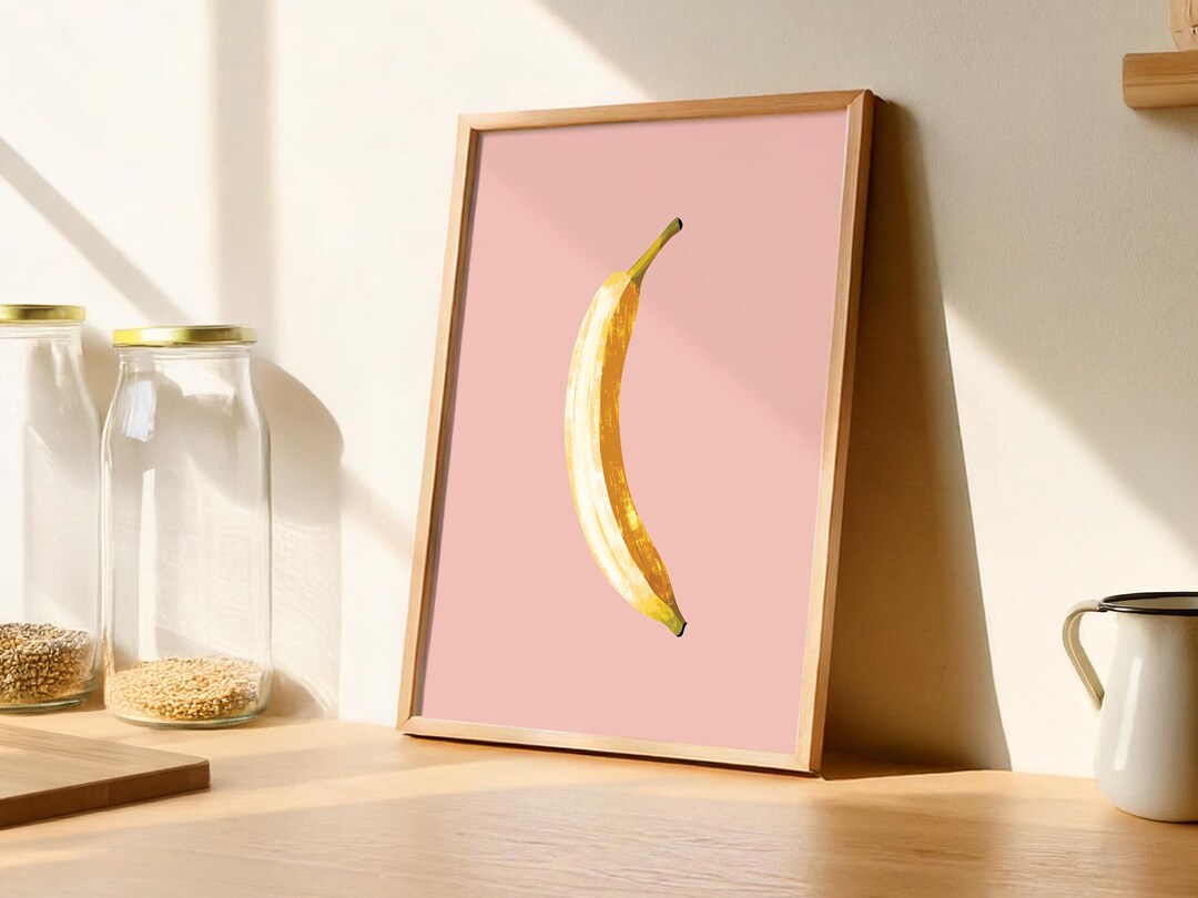 Printable Kitchen Decor: Banana Wall Art, Fruit Wall Art Decor, Retro ...
