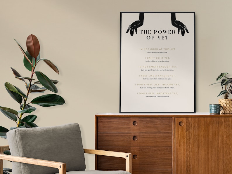 Motivational Printable: 'the Power of Yet' Inspirational Poster Growth ...