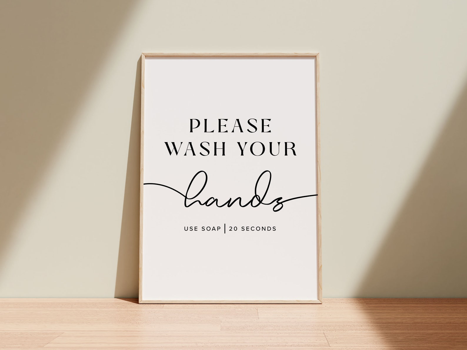 Printable Wash Your Hands Sign for Bathroom Sign Decor, Restroom Sign ...