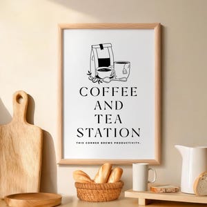 Printable Coffee and Tea Station Sign, Tea and Coffee Corner Bar, Home ...