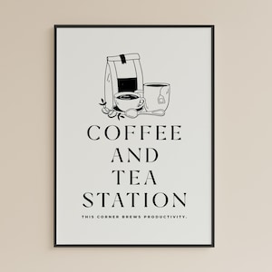 Printable Coffee and Tea Station Sign, Tea and Coffee Corner Bar, Home ...