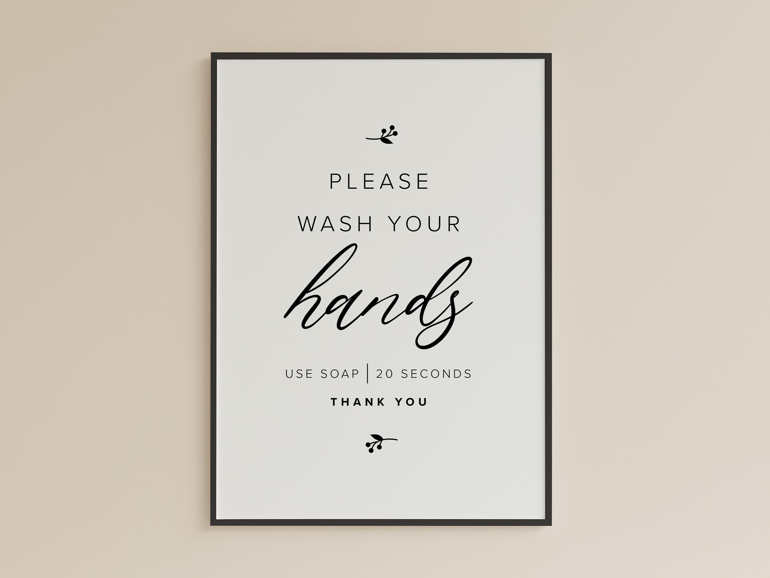 Printable Please Wash Your Hands Bathroom Decor, Wash Your Hands Sign ...