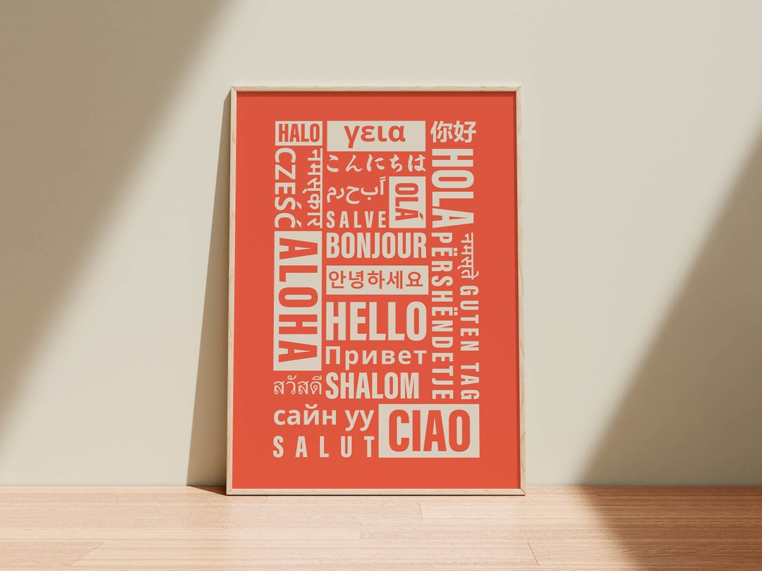 Printable Hello in Different Languages Poster Hello World - Etsy