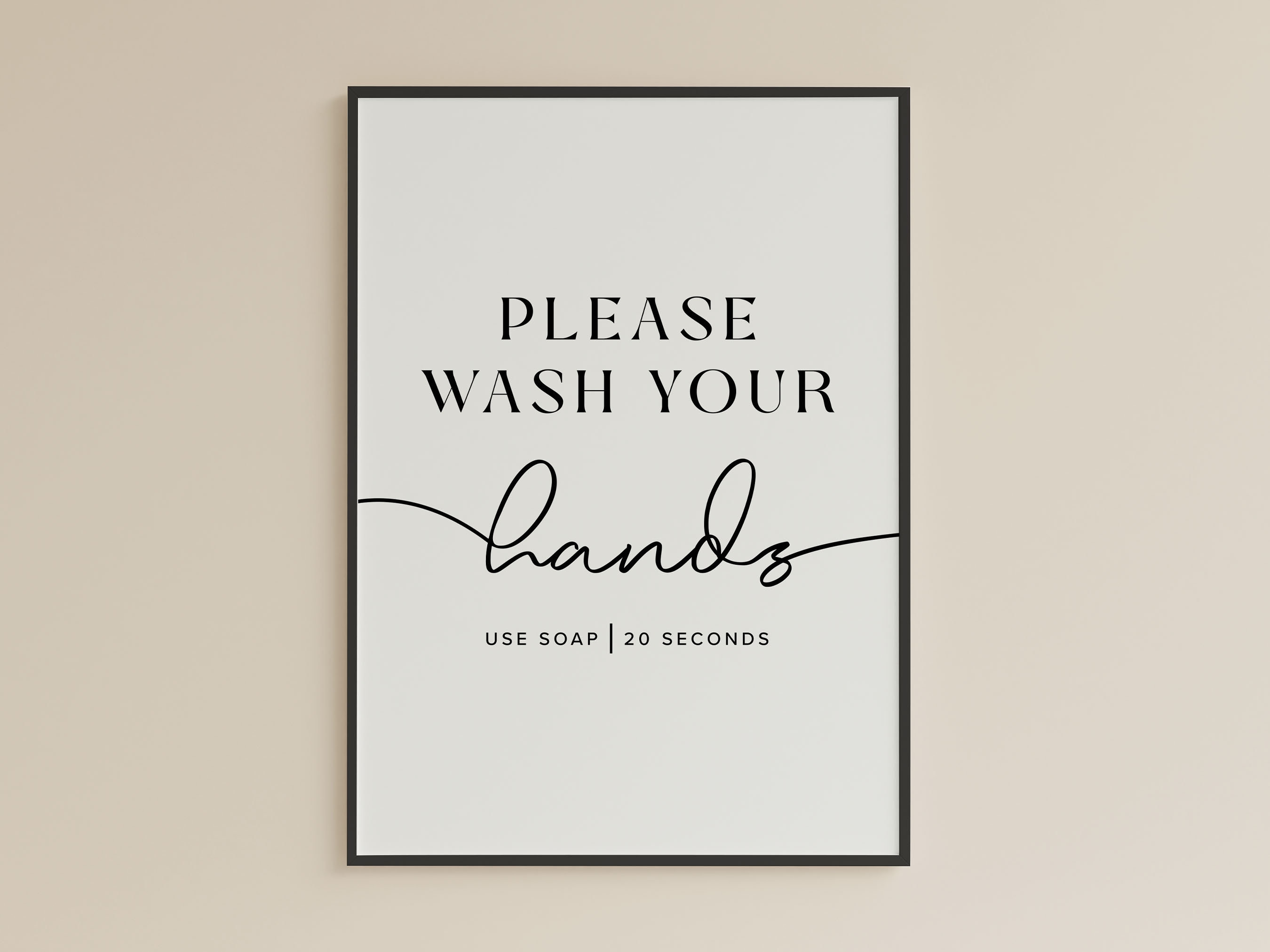 Printable Wash Your Hands Sign for Bathroom Sign Decor, Restroom Sign ...