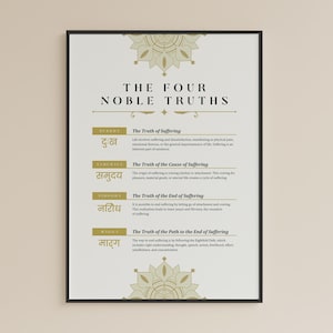 Buddhist Wisdom Art: the Four Noble Truths Printable - Perfect Gift ...