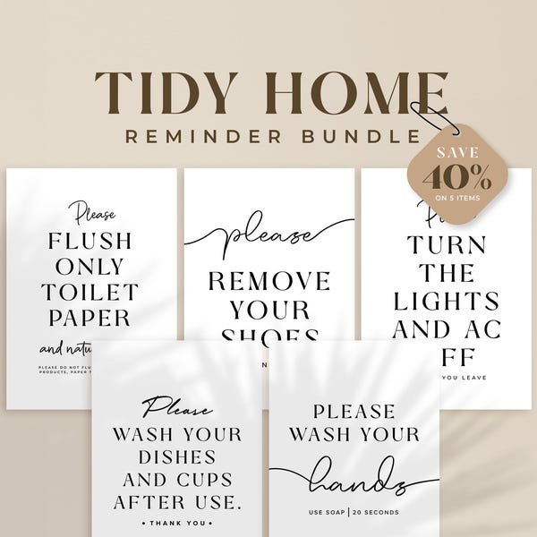 Flush Only Toilet Paper and Natural Waste, Bathroom Printable Sign ...