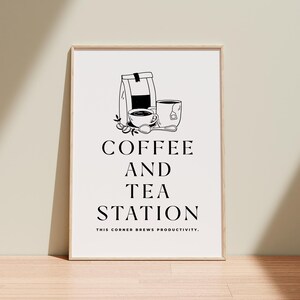 Printable Coffee and Tea Station Sign, Tea and Coffee Corner Bar, Home ...