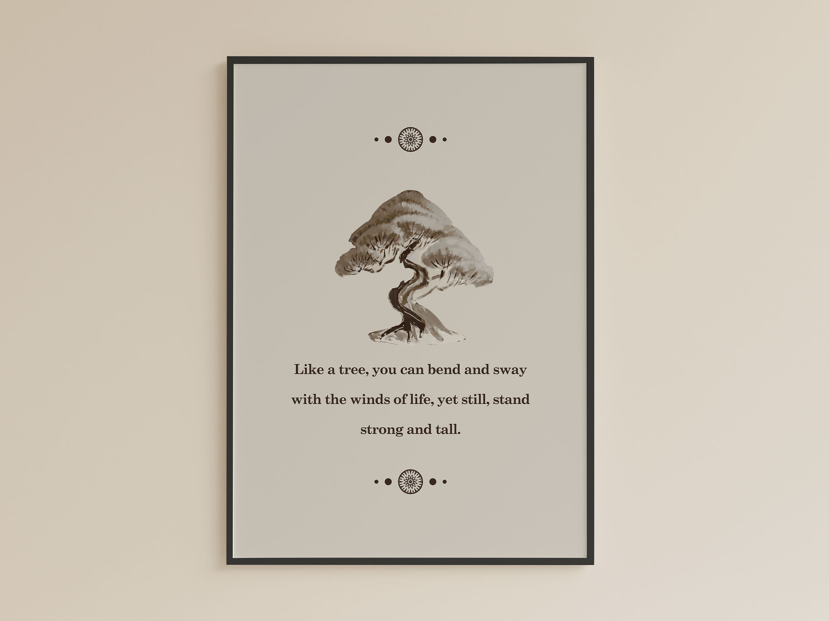 Zen Quotes Like a Tree Wall Art, Mindfulness Art, Buddhist Quotes ...