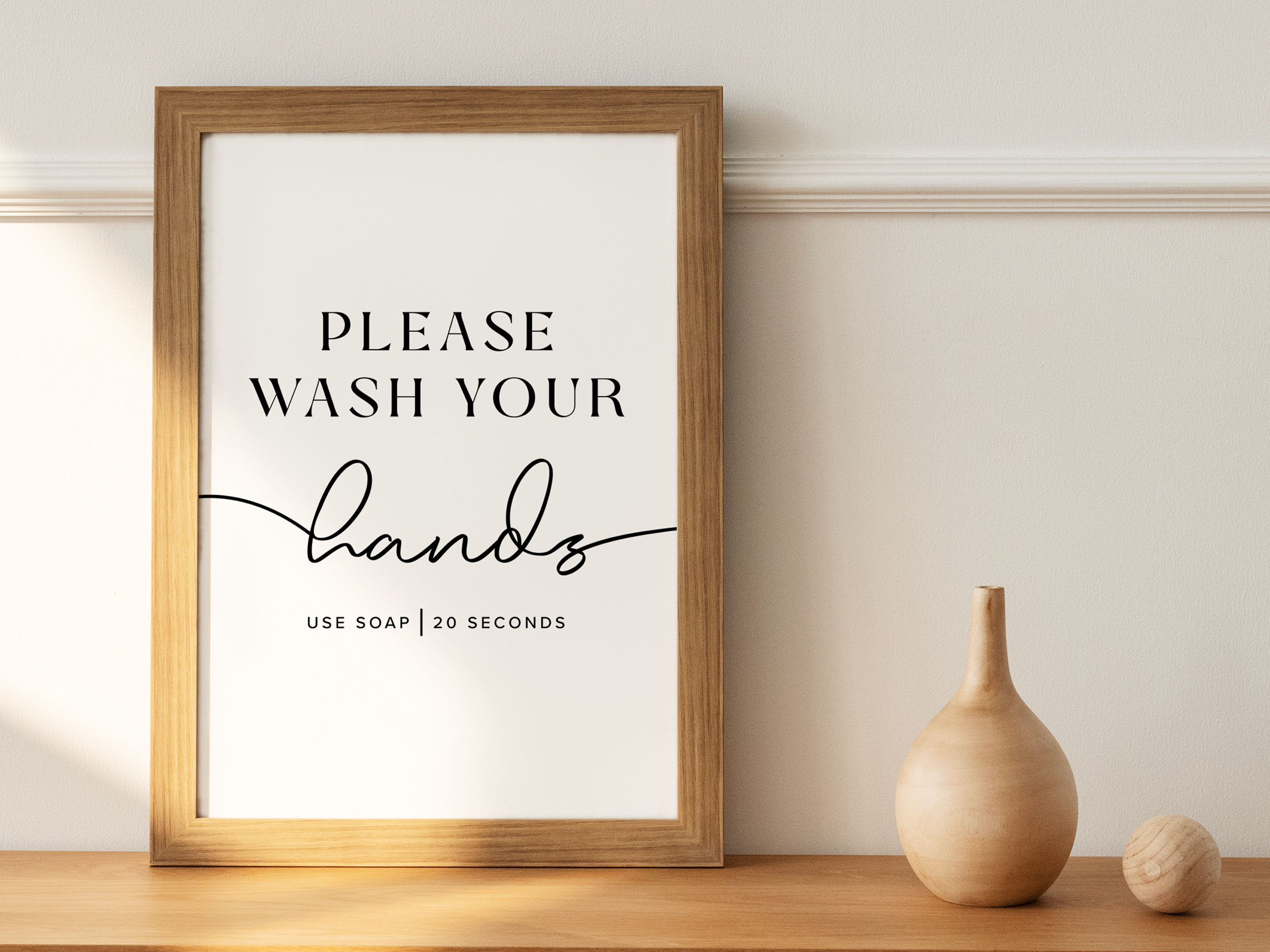 Printable Wash Your Hands Sign for Bathroom Sign Decor, Restroom Sign ...