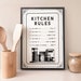 Printable Kitchen Rules Sign Poster for Food and Cooking Lover With ...