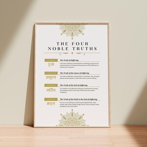 Buddhist Wisdom Art: the Four Noble Truths Printable - Perfect Gift ...