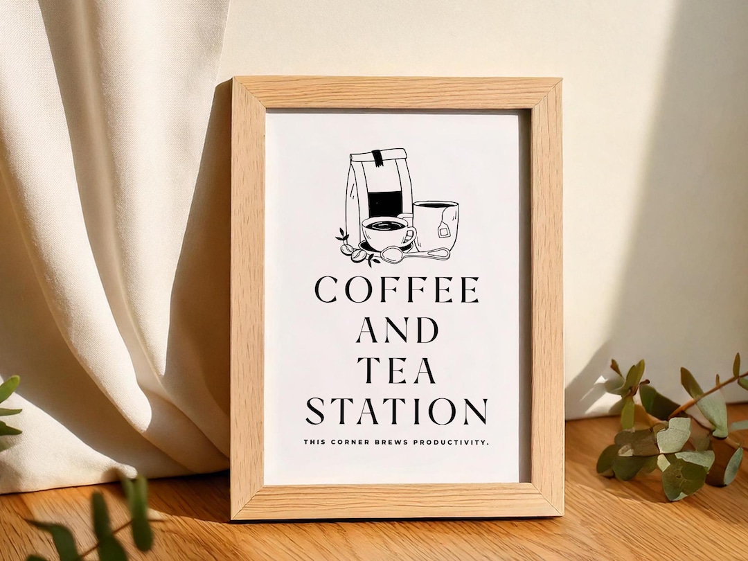 Printable Coffee and Tea Station Sign, Tea and Coffee Corner Bar, Home ...