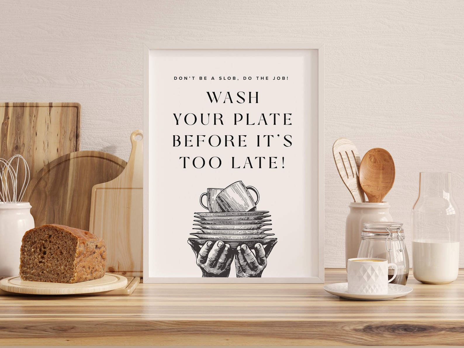 Wash Your Plate Kitchen Sign: Funny Kitchen Art (digital Download) - Etsy