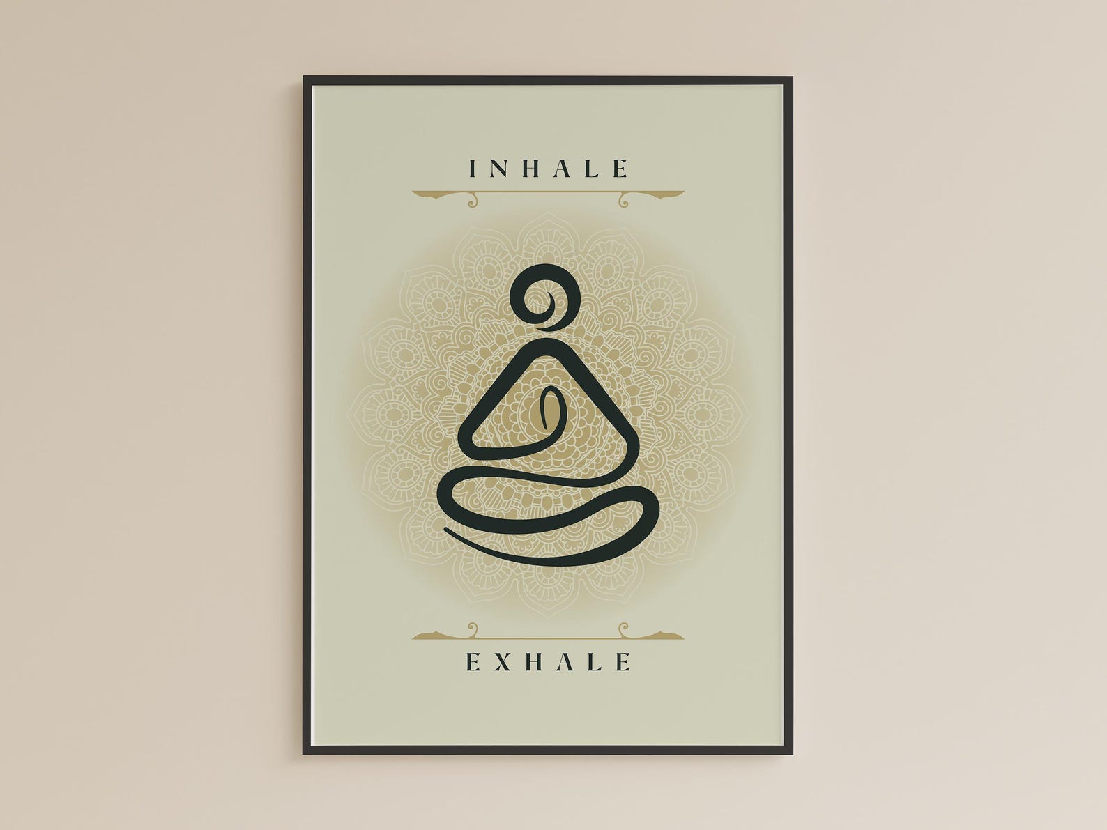 Mindful Art for Calming Decor: Inhale Exhale Yoga Breathing Wall Art ...