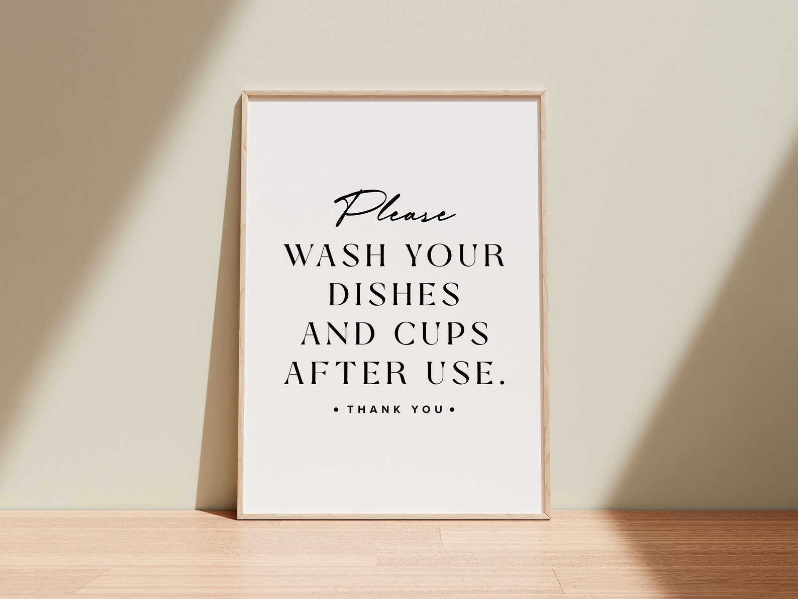 Printable Clean up Kitchen Sign: Please Wash Your Dishes and Cups After ...