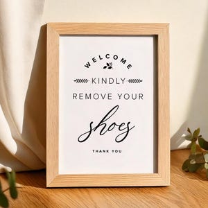 Entryway Sign Printable: Kindly Remove Your Shoes Digital Print ...