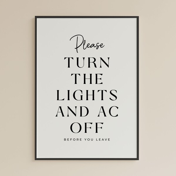 Turn off Ac Sign - Etsy
