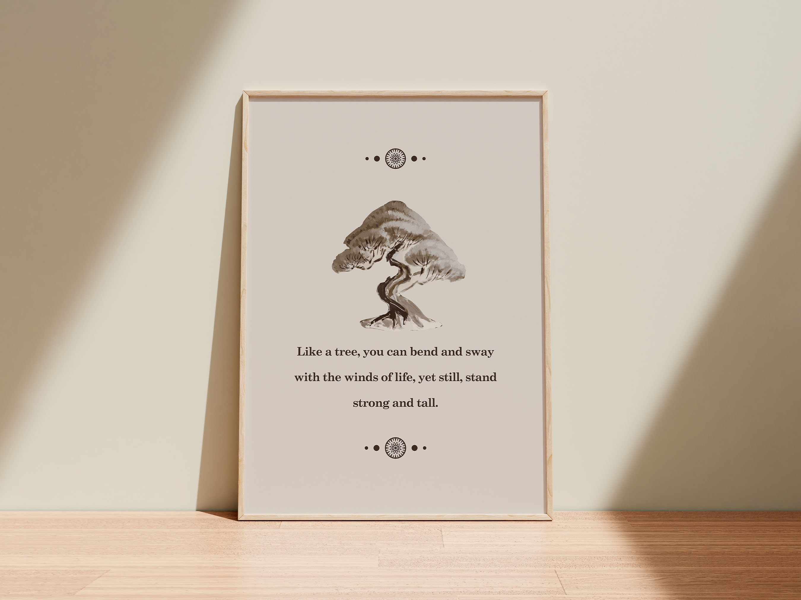 Zen Quotes Like a Tree Wall Art, Mindfulness Art, Buddhist Quotes ...