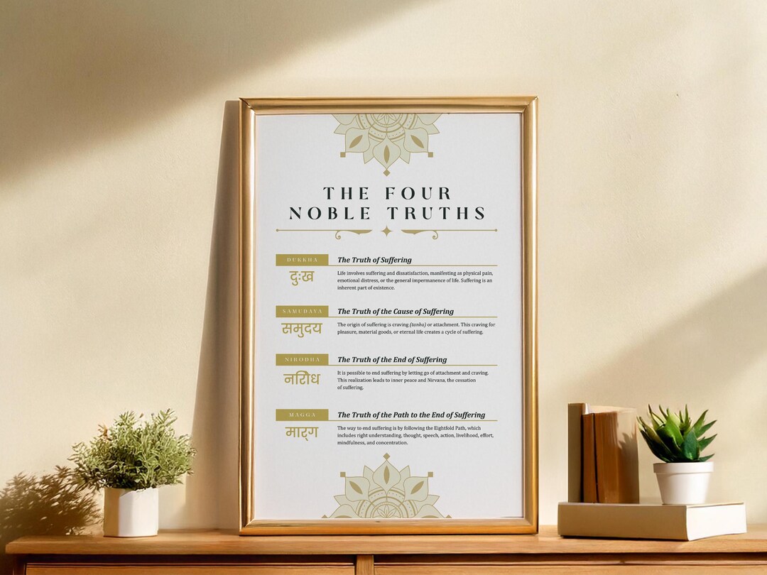Buddhist Wisdom Art: the Four Noble Truths Printable - Perfect Gift ...