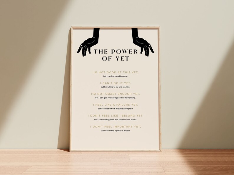 Motivational Printable: 'the Power of Yet' Inspirational Poster Growth ...