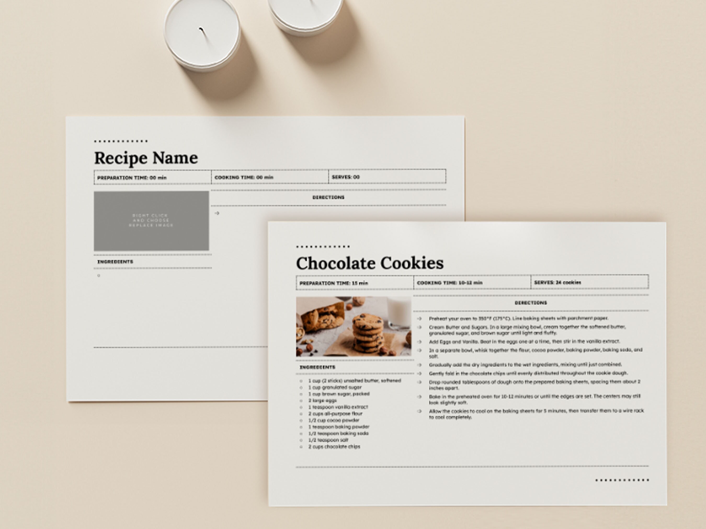 Digital Recipe Card Template for Cooking Enthusiasts, Printable Google ...