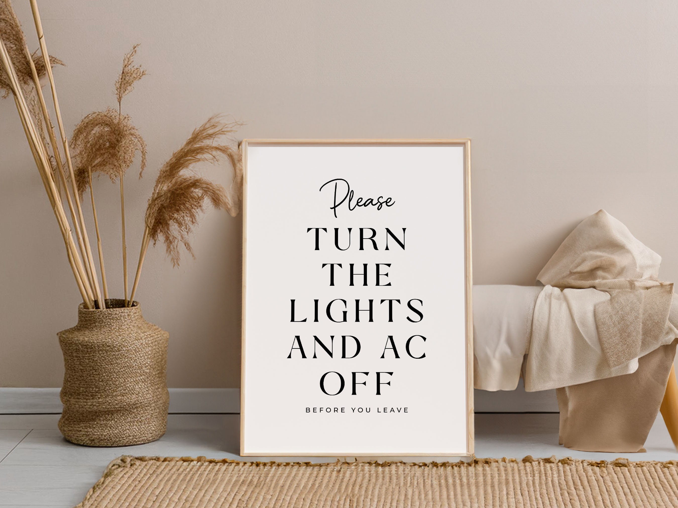 Eco-friendly Printable Sign: Please Turn the Lights and AC Off, Turn ...