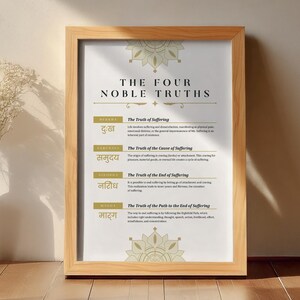 Buddhist Wisdom Art: the Four Noble Truths Printable - Perfect Gift ...