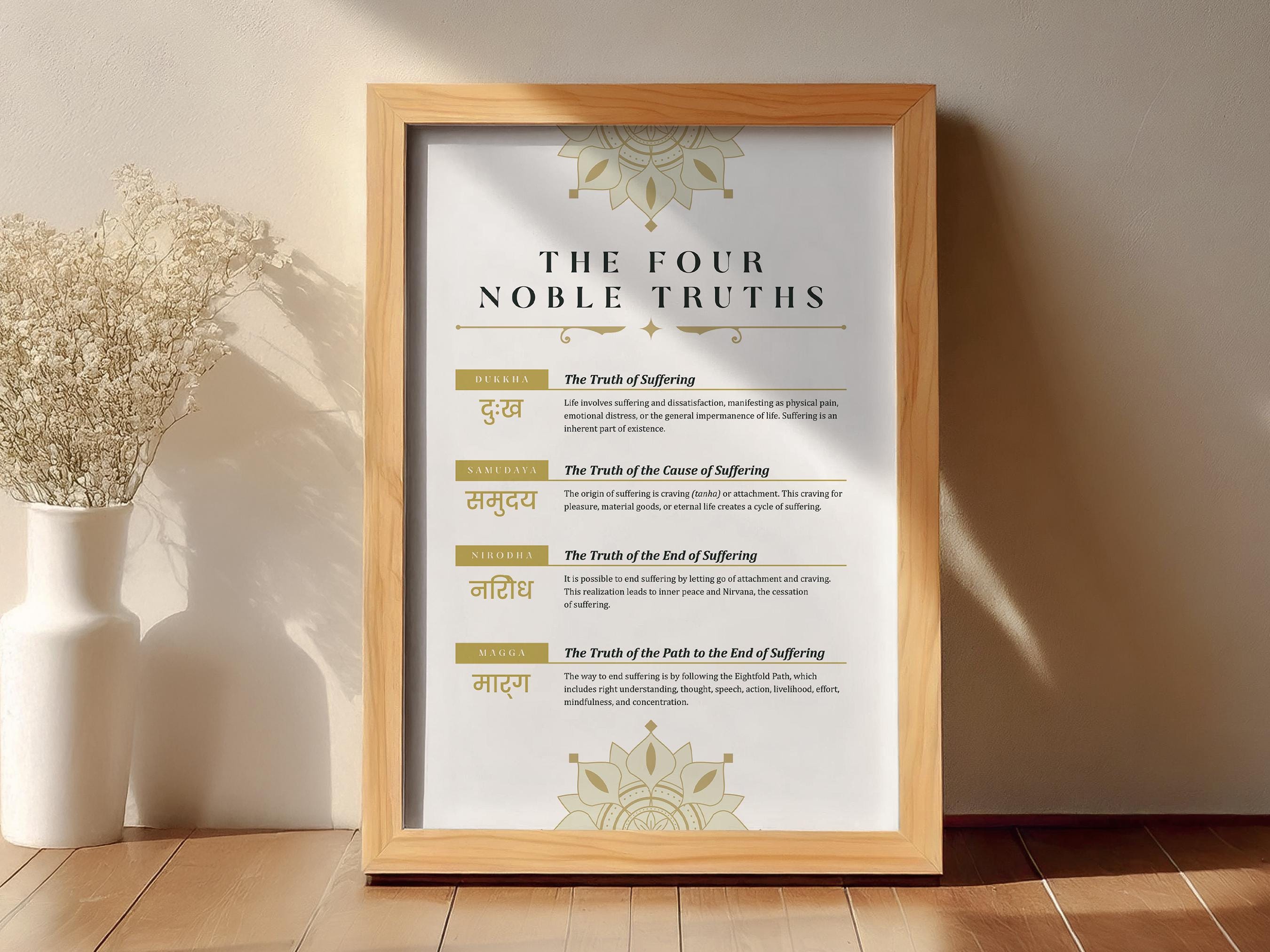 Four Noble Truths Art: Buddhist Wisdom Printable (digital Download) - Etsy