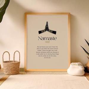 Printable Namaste Definition Poster, Namaste Quotes Print for Yoga ...