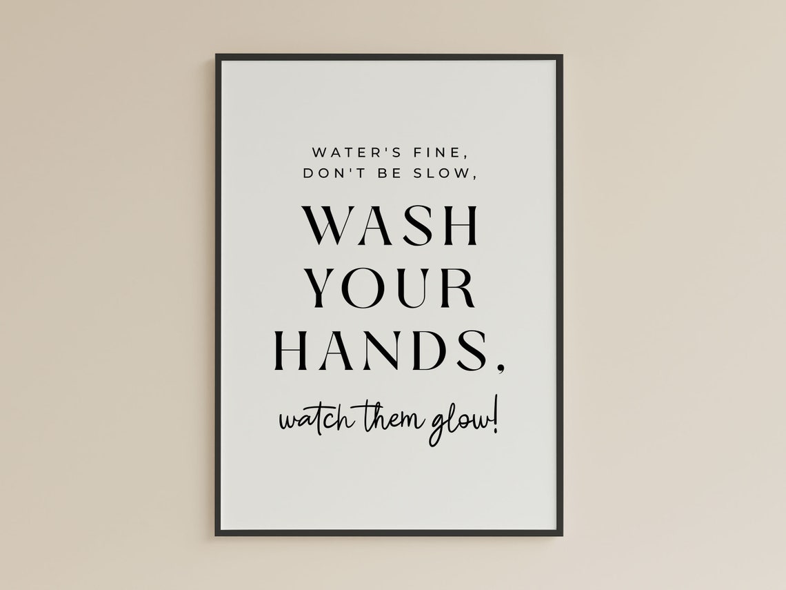 Printable Wash Your Hands Sign for Bathroom Sign Decor, Restroom Sign ...
