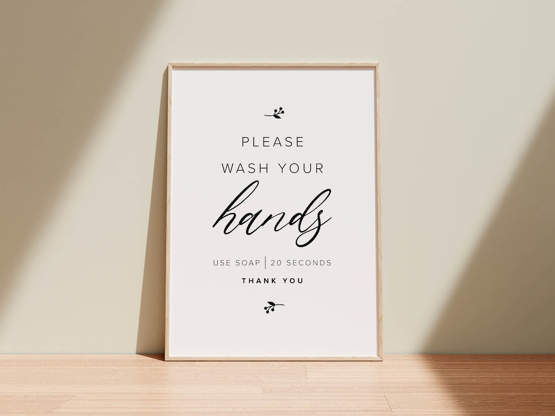 Printable Bathroom Decor: Please Wash Your Hands, Wash Your Hands Sign ...