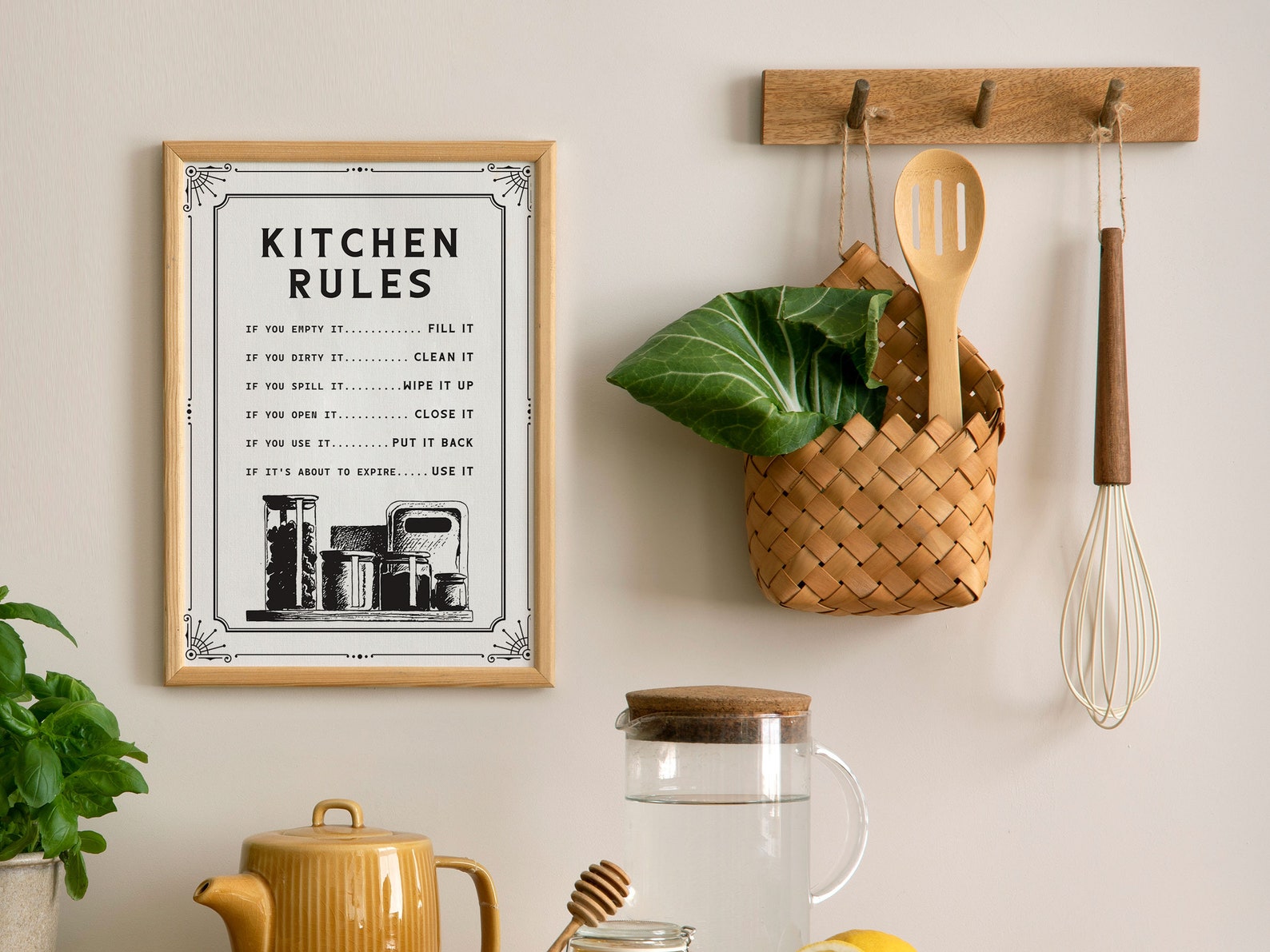 Printable Kitchen Rules Sign Poster for Food and Cooking Lover With ...