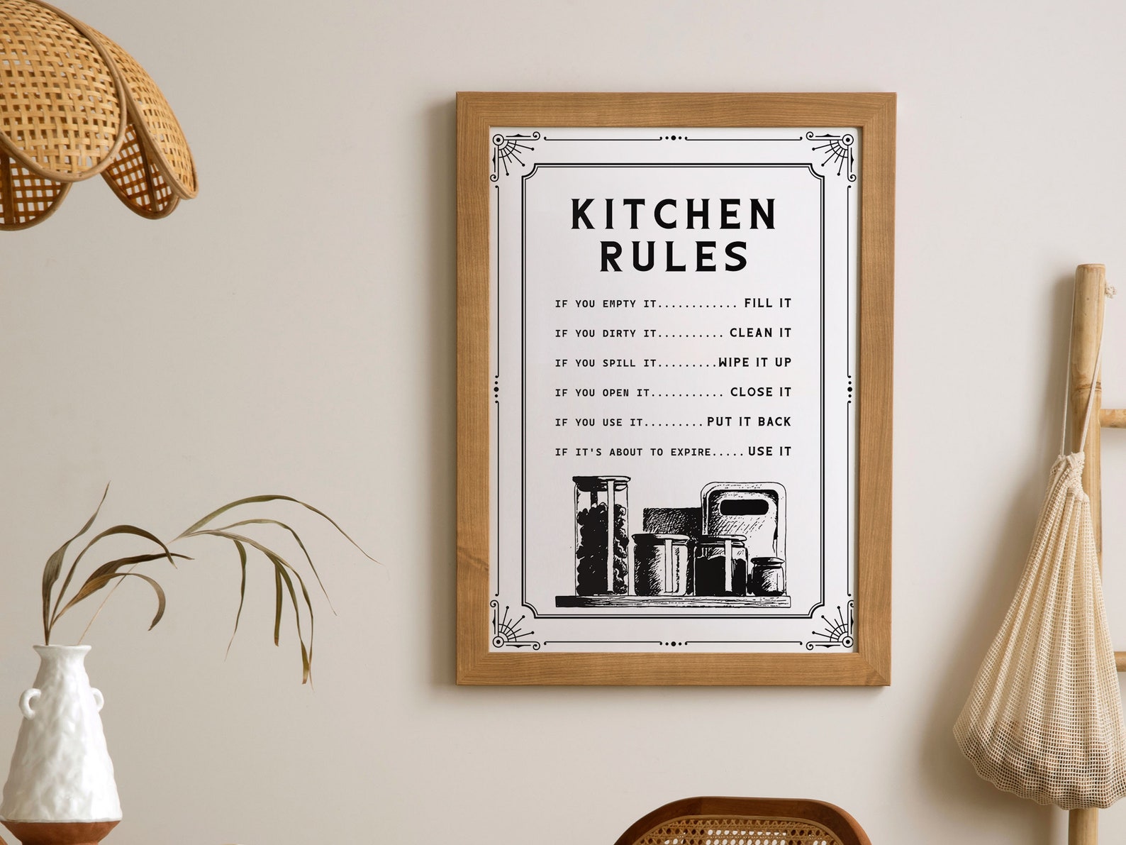 Printable Kitchen Rules Sign Poster for Food and Cooking Lover With ...