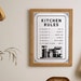 Printable Kitchen Rules Sign Poster for Food and Cooking Lover With ...