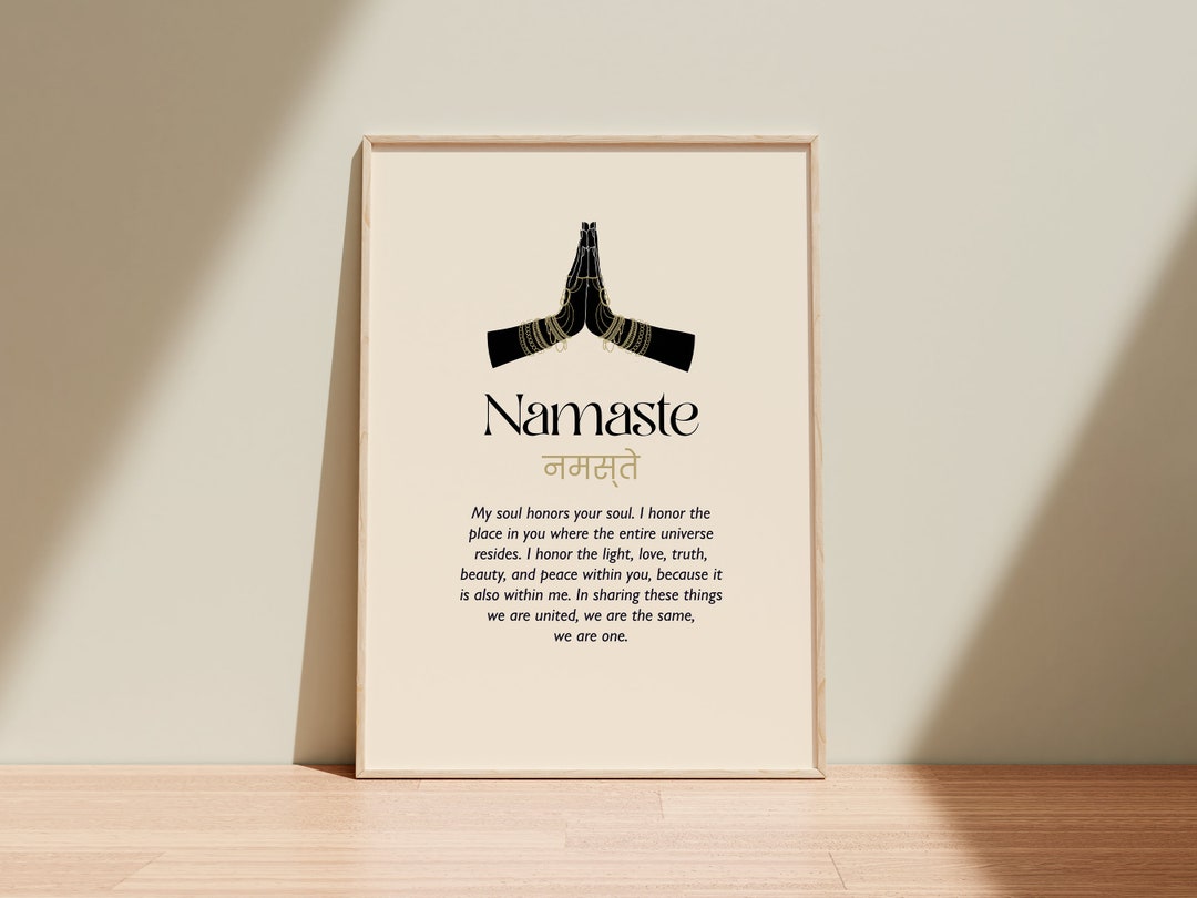Printable Namaste Definition Poster, Namaste Quotes Print for Yoga ...