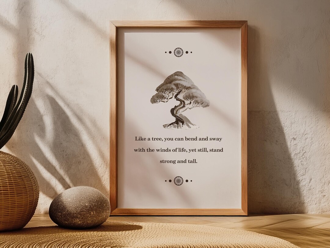 Zen Tree Quote Art Print: Mindfulness Meditation Poster (digital ...