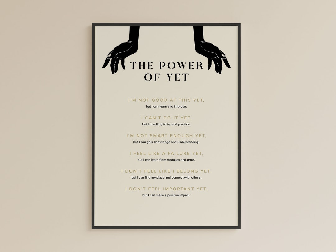 Motivational Printable: 'the Power of Yet' Inspirational Poster Growth ...